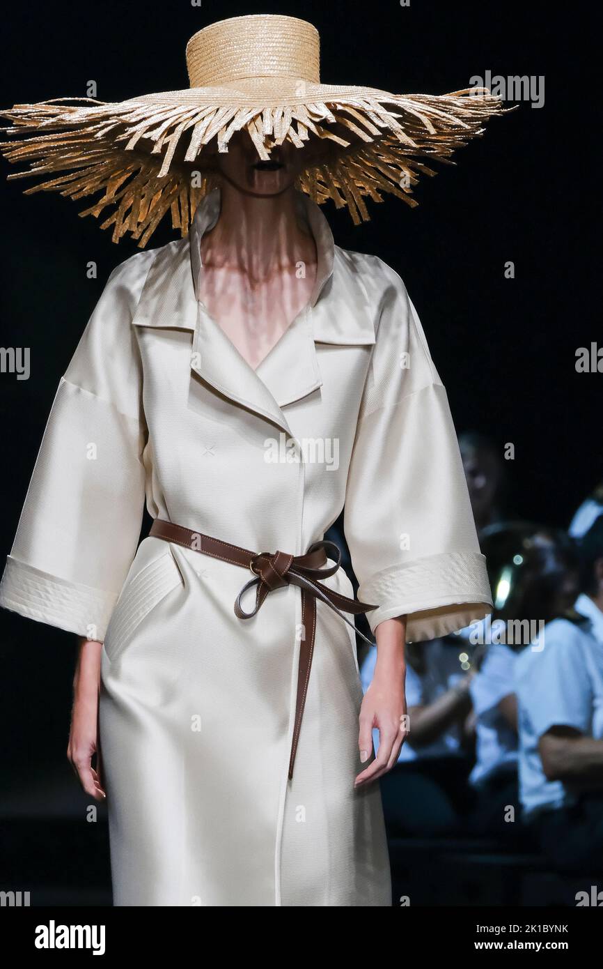 Madrid, Spain. 17th Sep, 2022. A model walks the runway wearing a ...