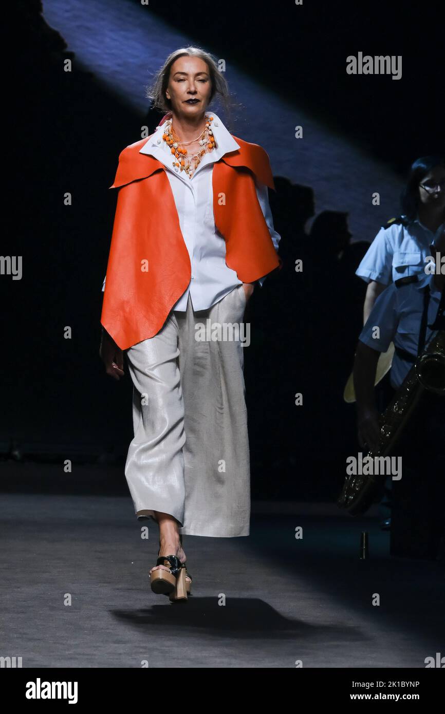Madrid, Spain. 17th Sep, 2022. A model walks the runway wearing a ...