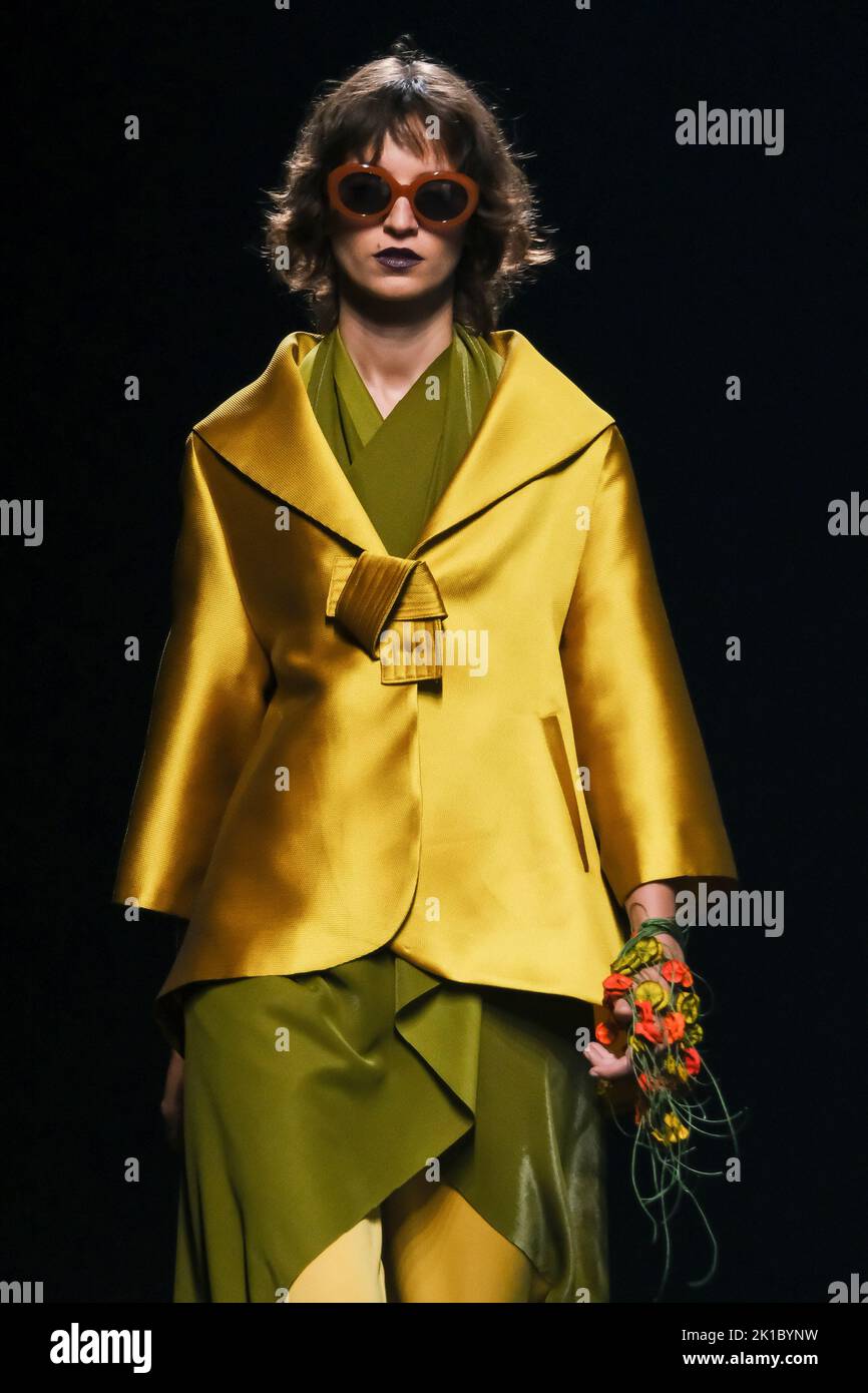 Madrid, Spain. 17th Sep, 2022. A model walks the runway wearing a ...