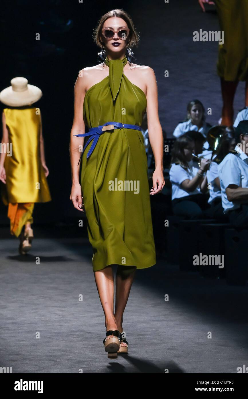 Madrid, Spain. 17th Sep, 2022. A model walks the runway wearing a ...