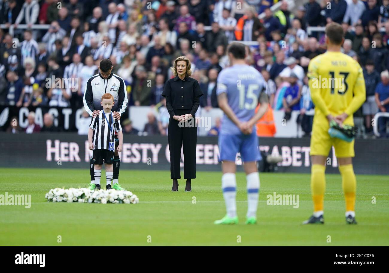Newcastle United's co-owner Amanda Staveley land players stand for a ...