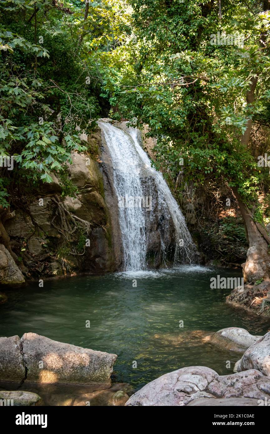 Beautiful waterfall Kefalogourna in Theologos, Thassos, Greece Stock ...