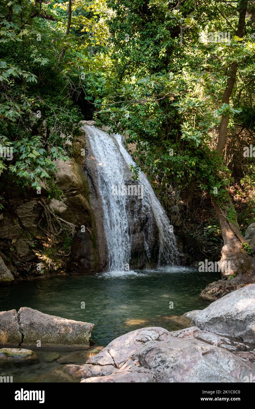 Beautiful waterfall Kefalogourna in Theologos, Thassos, Greece Stock ...