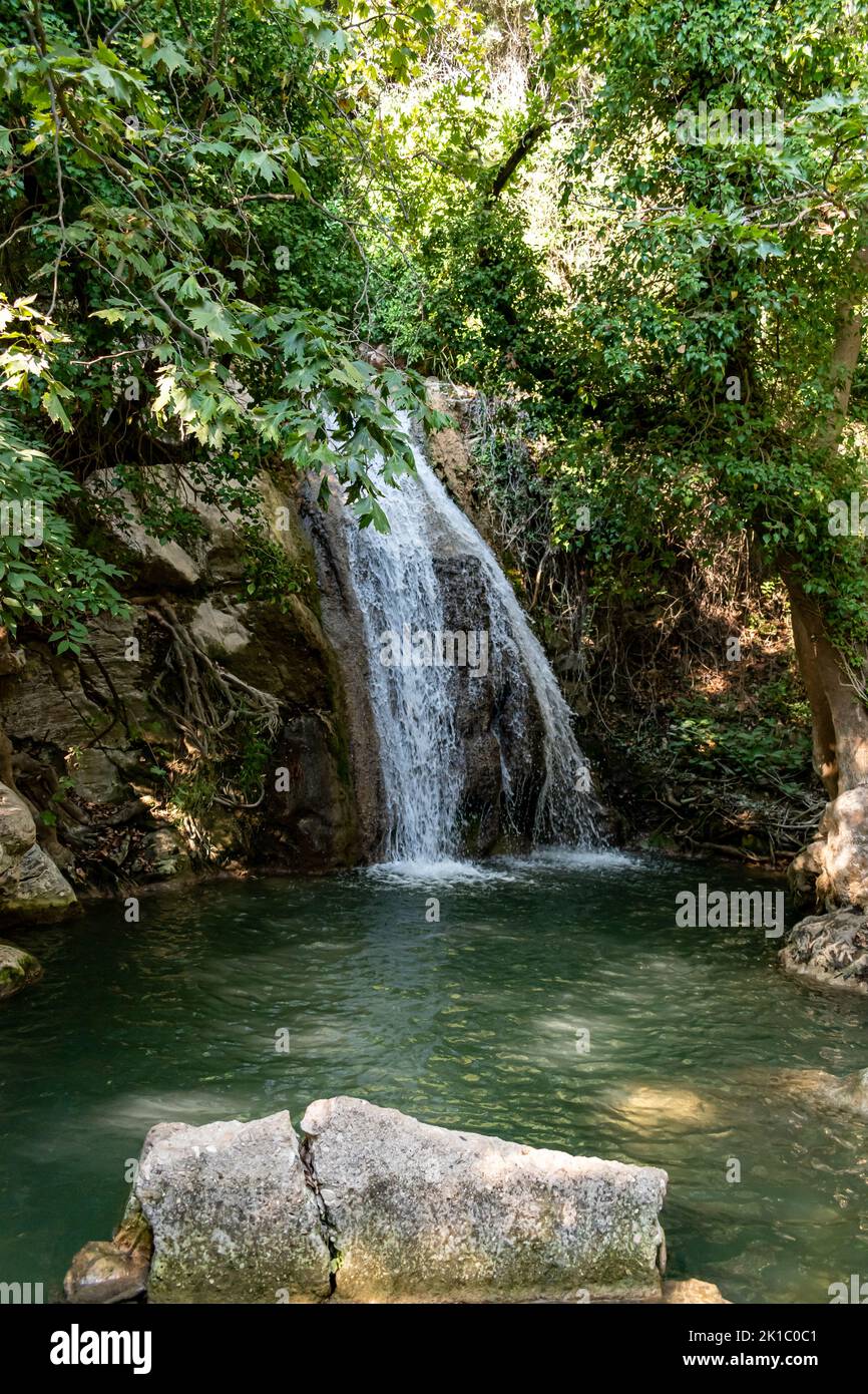 Beautiful waterfall Kefalogourna in Theologos, Thassos, Greece Stock ...