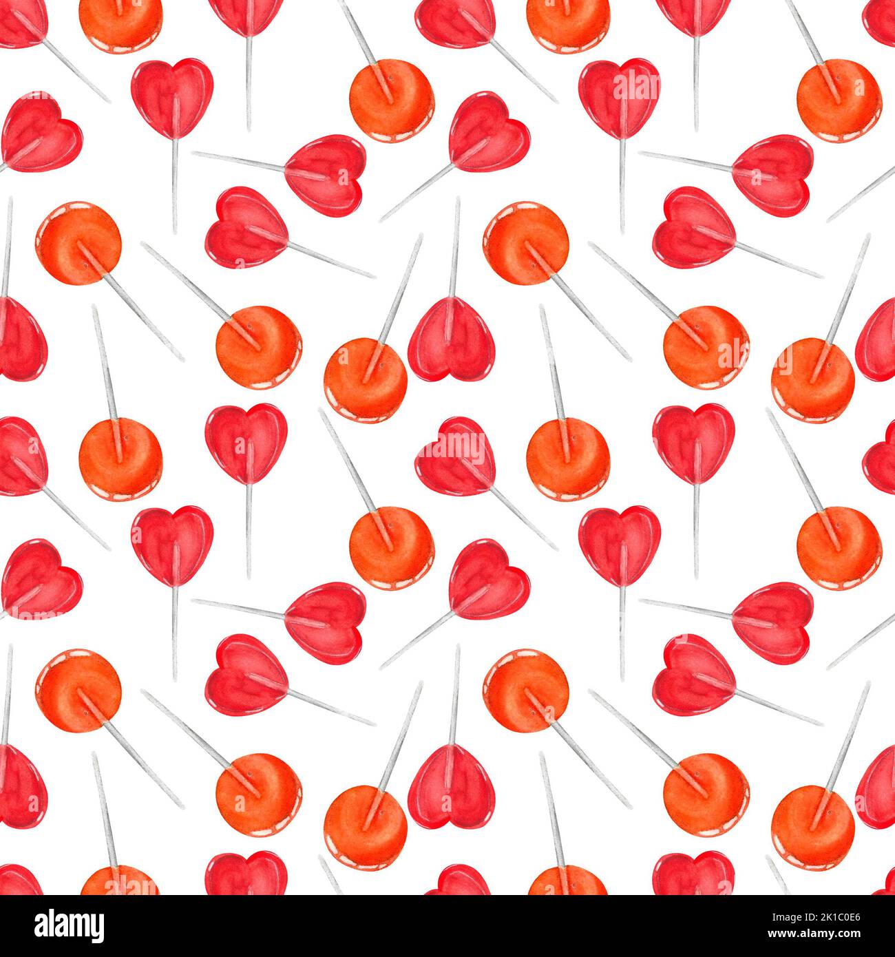 lollipops round and heart shaped watercolor isolated on white ...