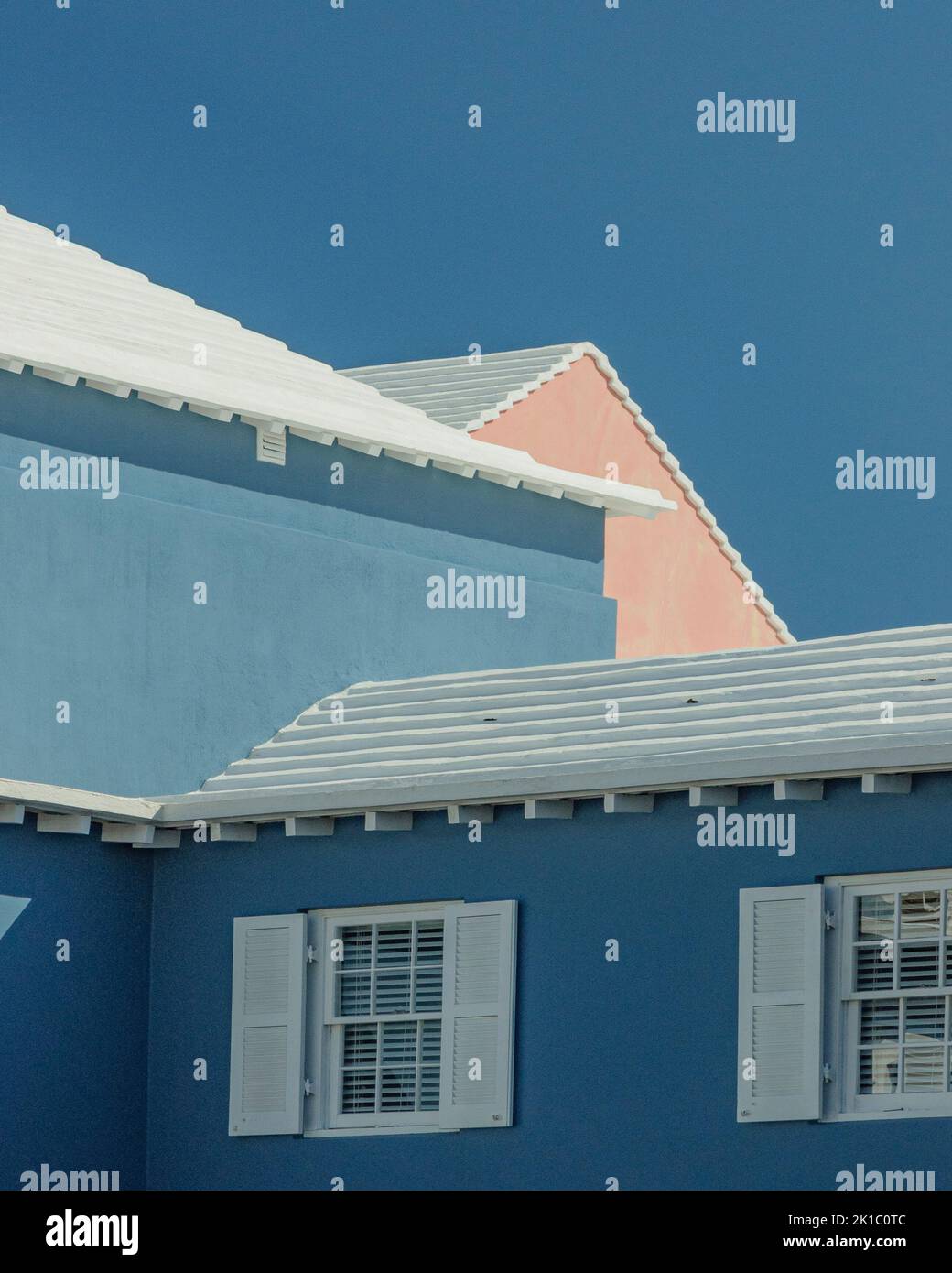 Bermuda Architecture Colorful Blue & Pink Houses with White Roofs ...