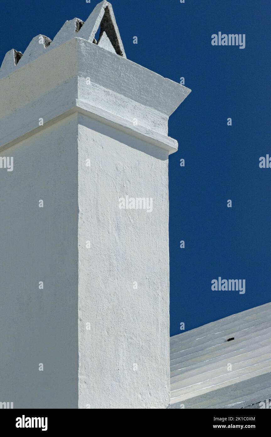Bermuda Architecture White Chimney Against Deep Blue Sky Close Up Stock ...