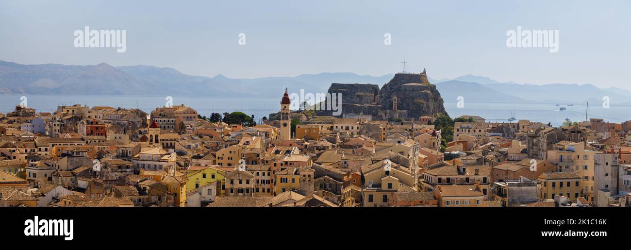 Cityscape Corfu island, Greece. Panoramic view, high resolution photo ...
