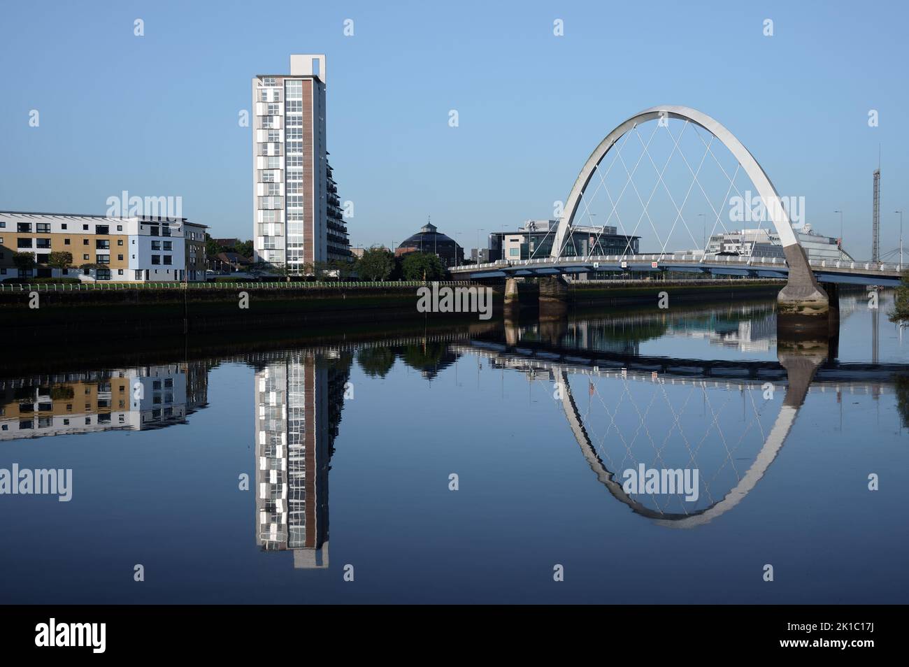 Glasgow, Scotland, UK, September 10th 2022, Glasgow arc bridge over the ...