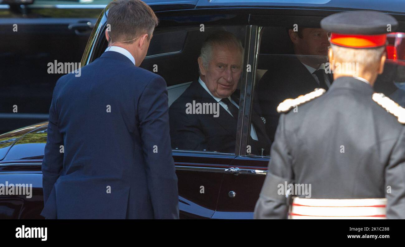 London, England, UK. 17th Sep, 2022. King CHARLES III arrives at ...