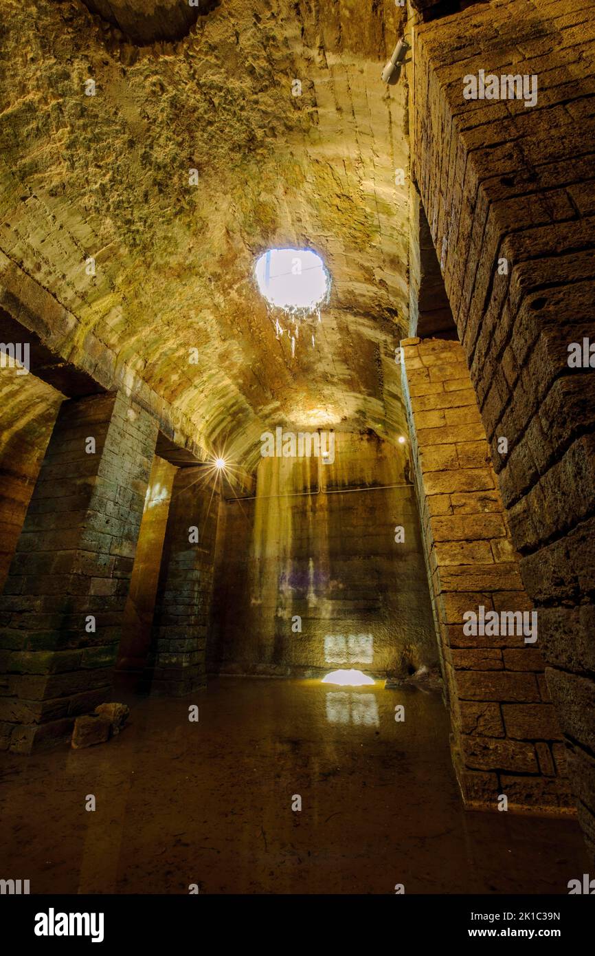 Interior of historic Roman cistern, Volterra, Tuscany, Italy Stock ...