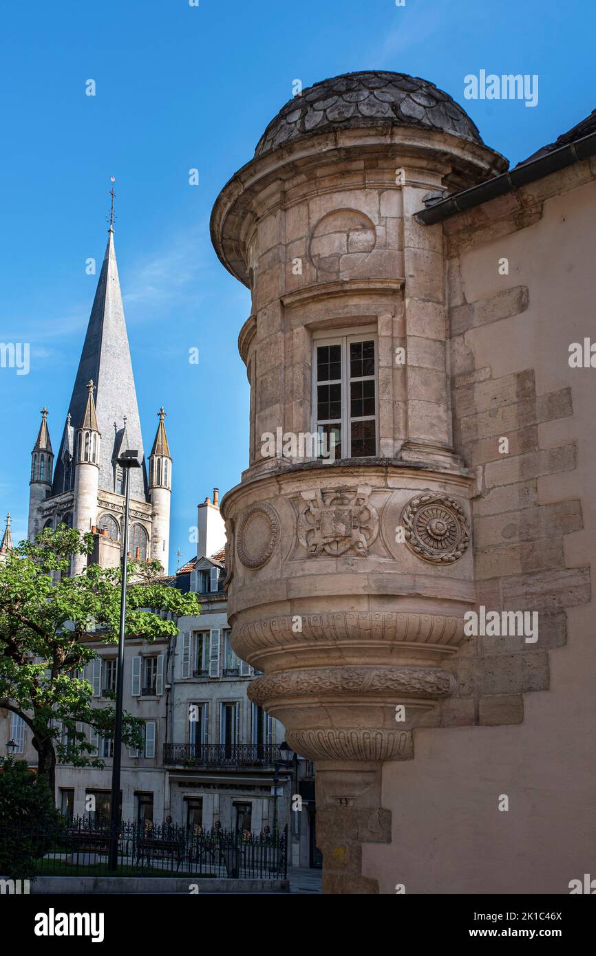 Detail of the architecture of the buildings of the city of Dijon Stock ...
