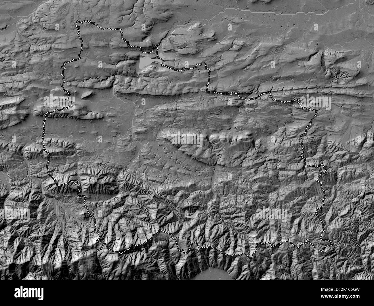 Gabrovo, province of Bulgaria. Bilevel elevation map with lakes and ...