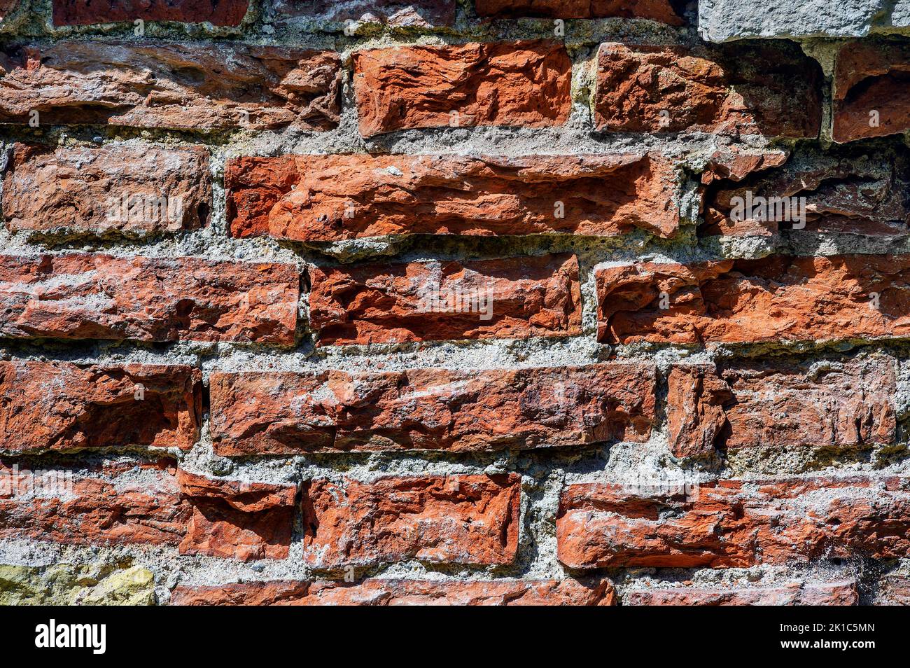 Detail, old brick wall, castle ruin Alt-Trauchburg, 13th century ...