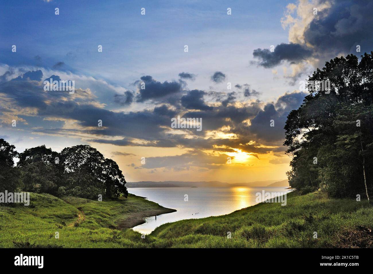 Sunset at Lake Arenal, Alajuela Province, Costa Rica, Central America ...