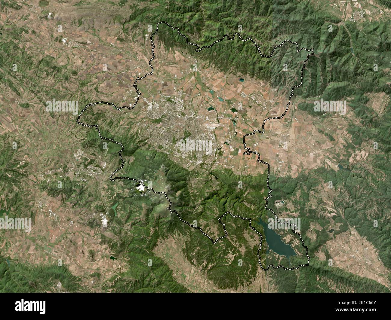 Grad Sofiya, province of Bulgaria. High resolution satellite map Stock ...