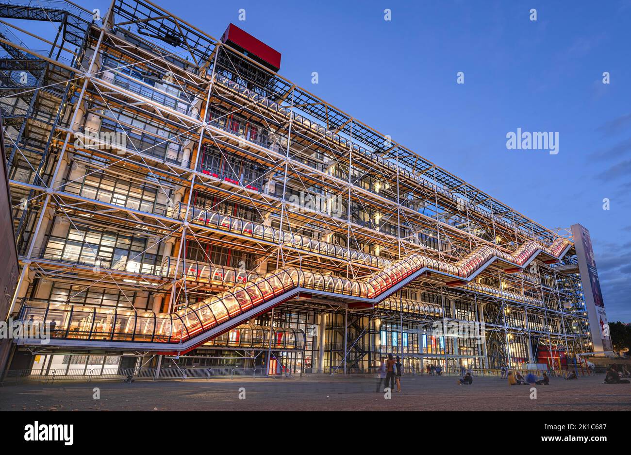 Centre Georges Pompidou Building by night, Paris, France Stock Photo ...