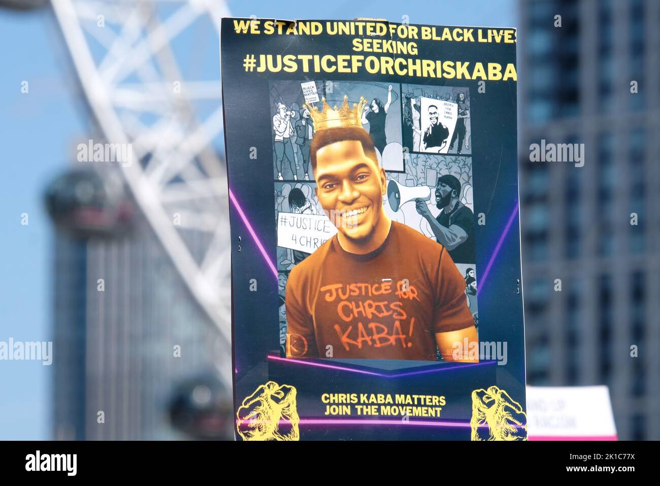 London, UK. 17th September, 2022. Protesters holding anti-racism ...