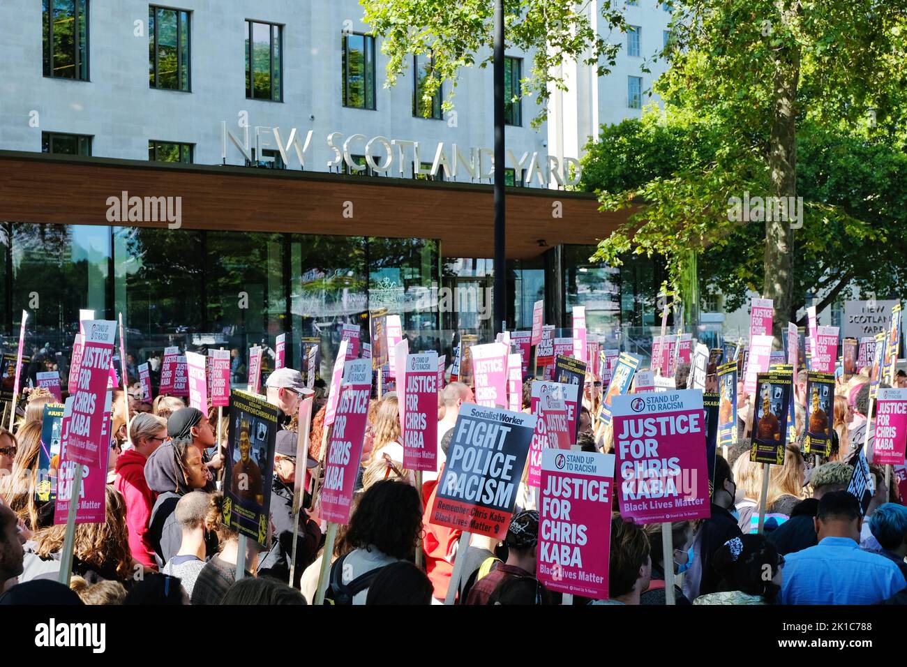 London, UK. 17th September, 2022. Protesters holding anti-racism ...