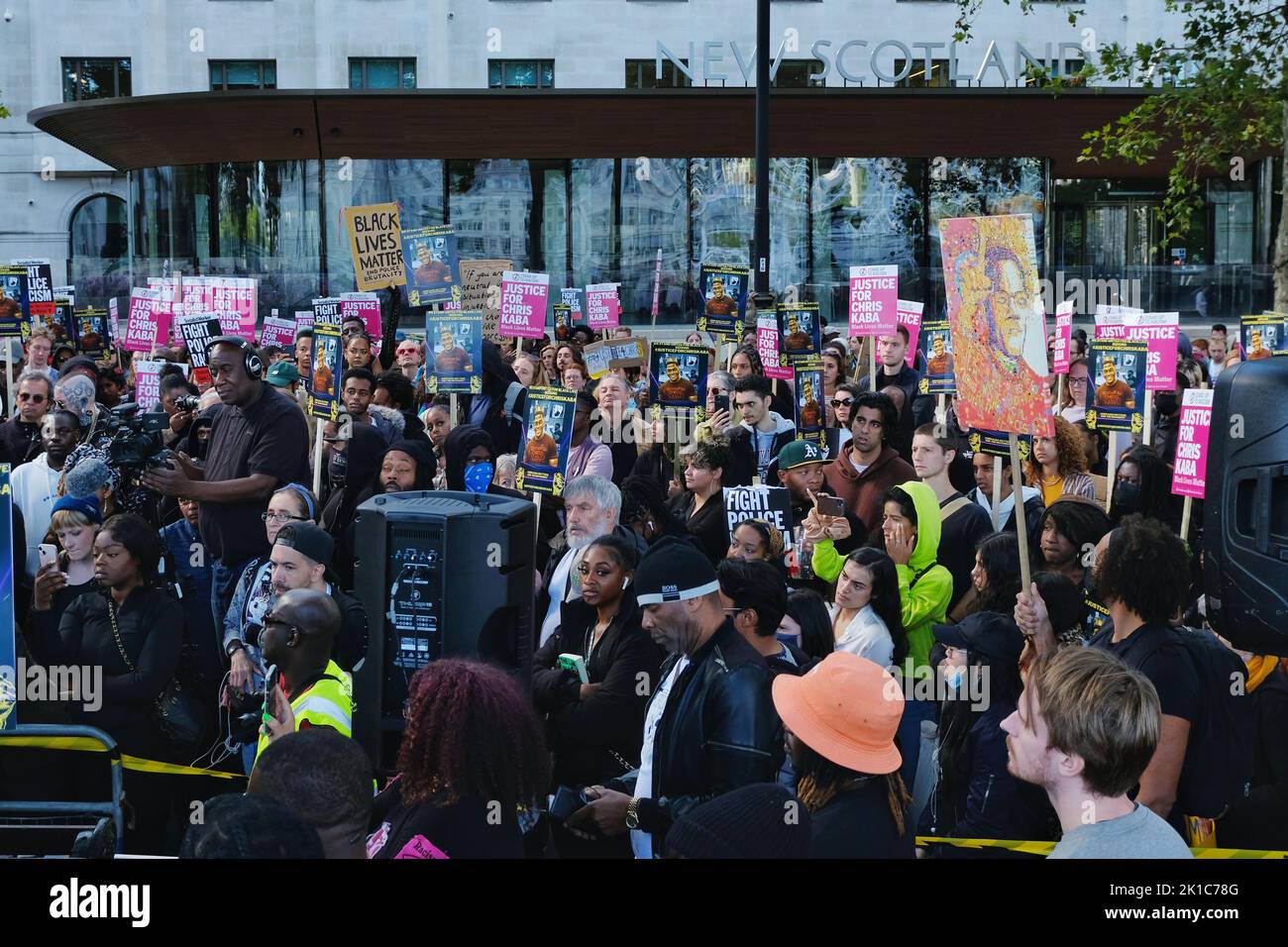 London, UK. 17th September, 2022. Protesters holding anti-racism ...