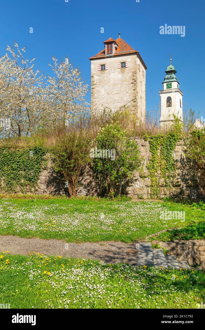 Schurkenturm on the Obere Feste with castle garden, Horb am Neckar ...