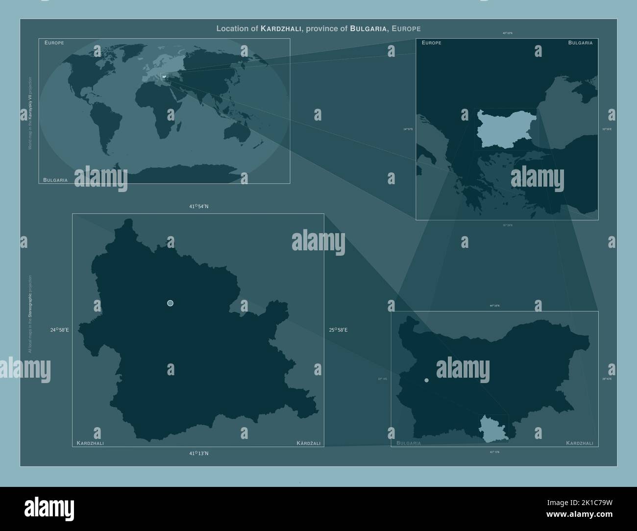 Kardzhali, province of Bulgaria. Diagram showing the location of the ...