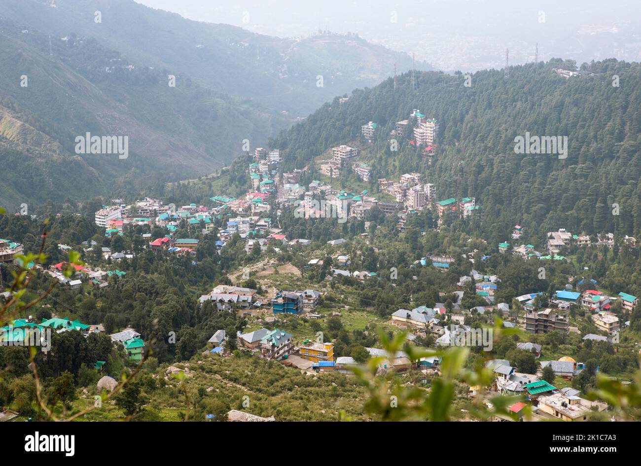 Mountain village Dharamkot, near Dharamsala, Himachal Pradesh, India ...