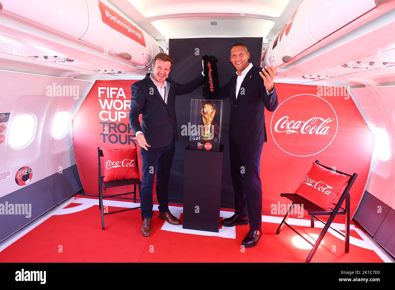 Mark Docherty and soccer legend Marco Materazzi during the presentation ...