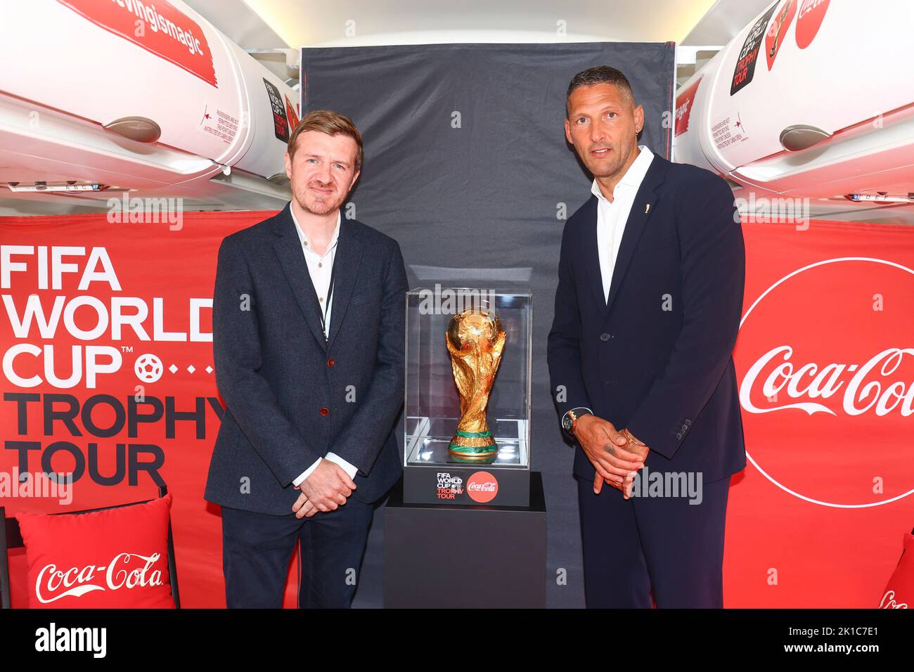 Mark Docherty and soccer legend Marco Materazzi during the presentation ...