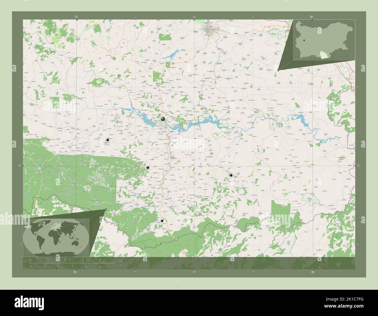 Kardzhali, province of Bulgaria. Open Street Map. Locations of major ...
