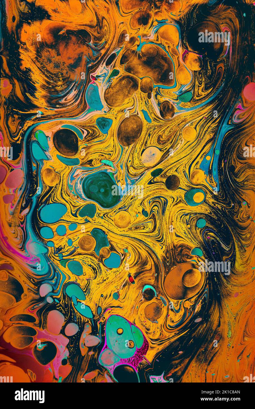 Traditional Ottoman Turkish abstract marbling art patterns as ...