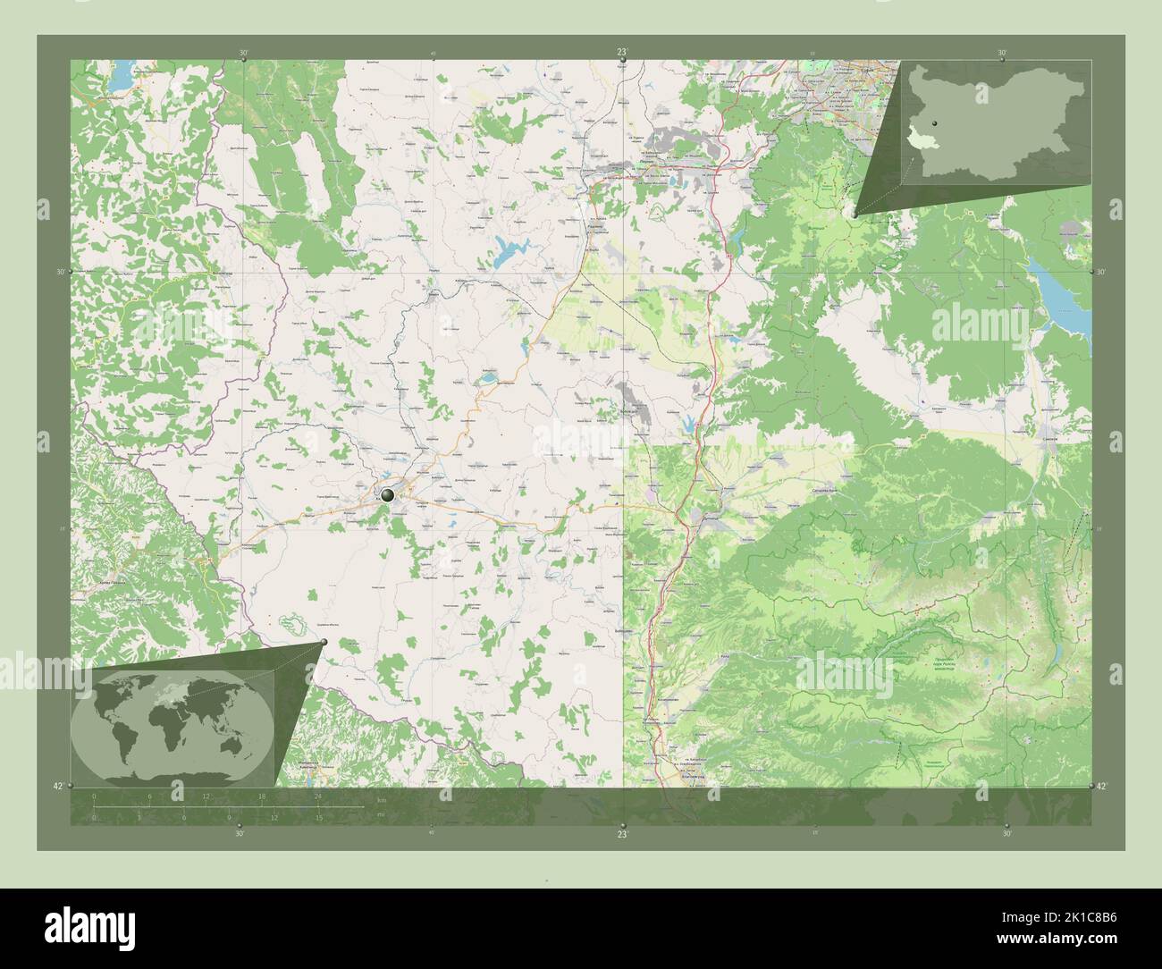 Kyustendil, province of Bulgaria. Open Street Map. Corner auxiliary ...