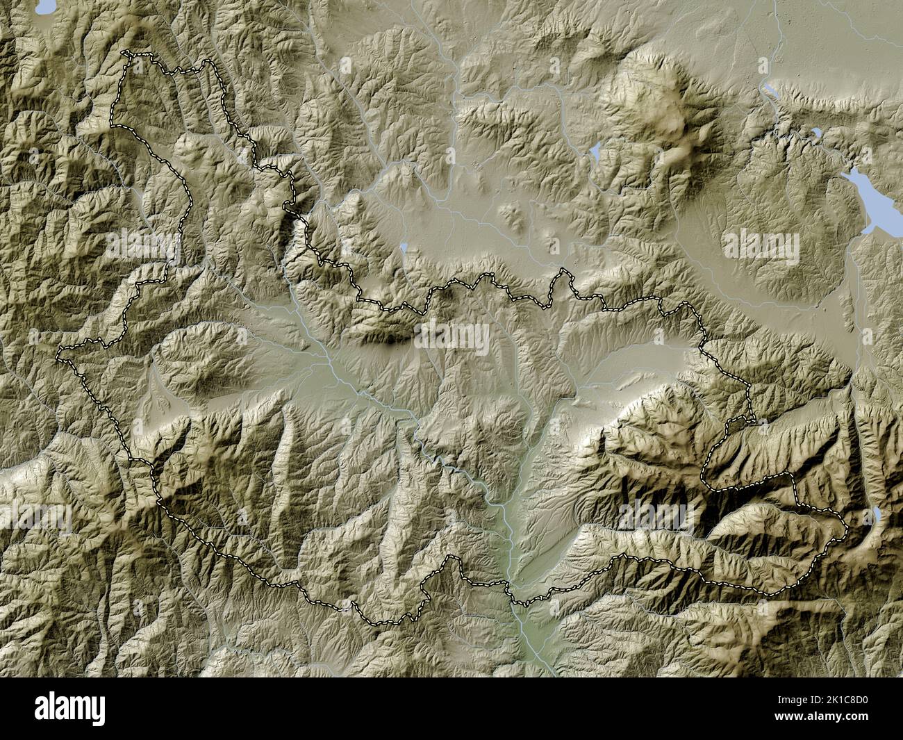 Kyustendil, province of Bulgaria. Elevation map colored in wiki style ...