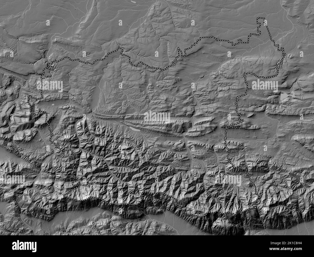 Lovech, province of Bulgaria. Bilevel elevation map with lakes and ...