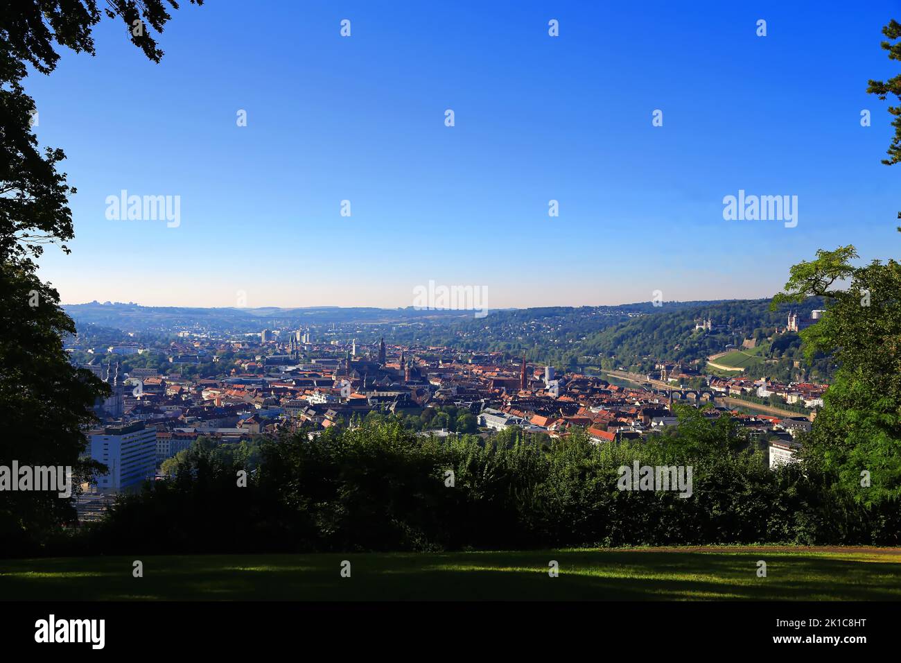 Top view of Wuerzburg. Lower Franconia, Franconia, Bavaria, Germany ...