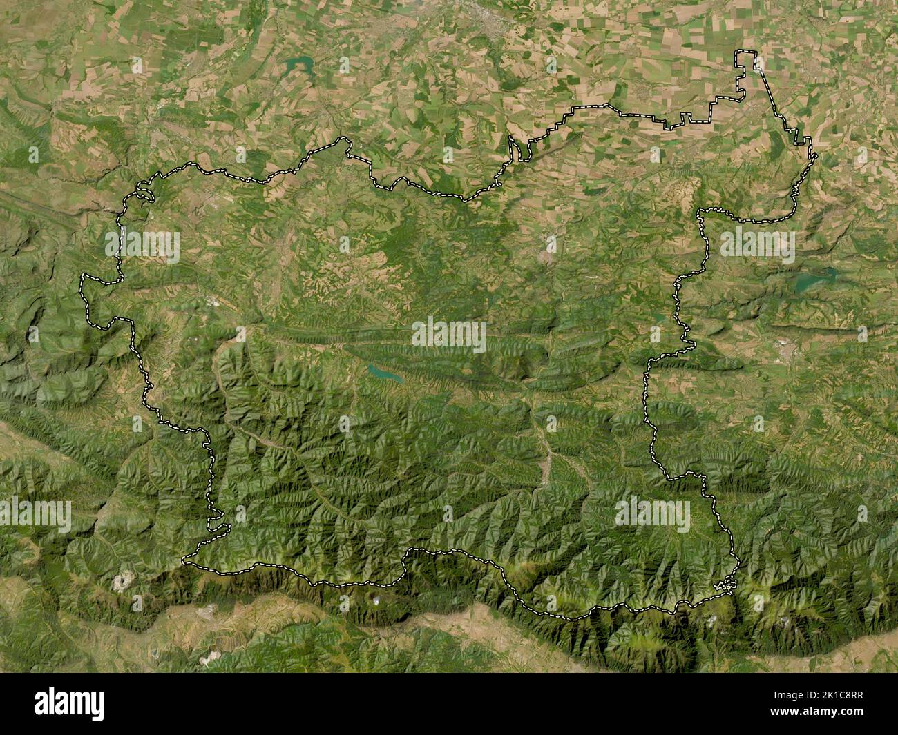 Lovech, province of Bulgaria. Low resolution satellite map Stock Photo ...