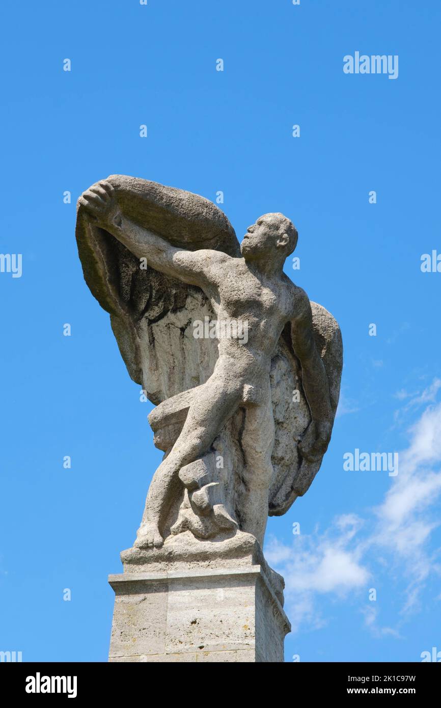 Count Zeppelin, statue, Constance, Lake Constance, Baden-Wuerttemberg ...