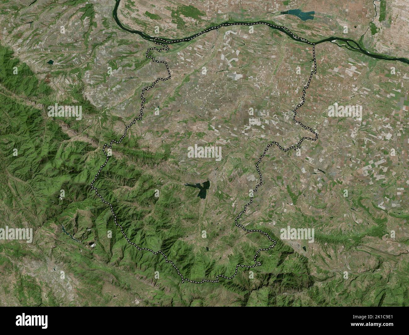 Montana, province of Bulgaria. High resolution satellite map Stock ...