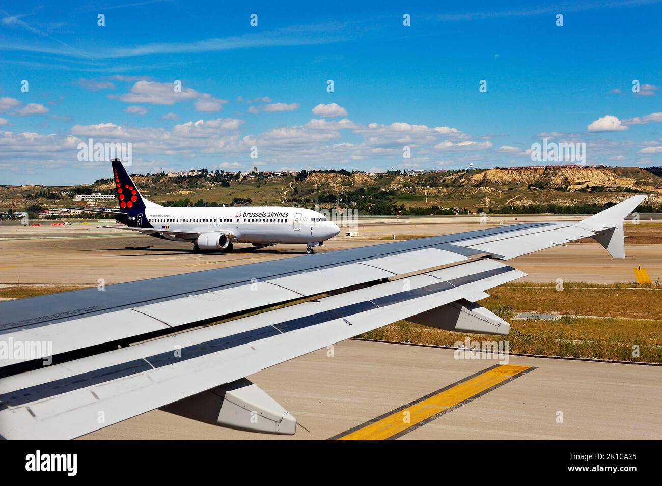 A Brussels Airlines jet, Madrid-Barajas Airport, Madrid, Spain Stock ...