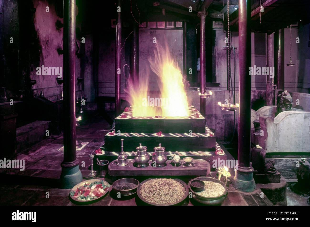 A homa fire ritual in Kerala, South India, India, Asia Stock Photo - Alamy
