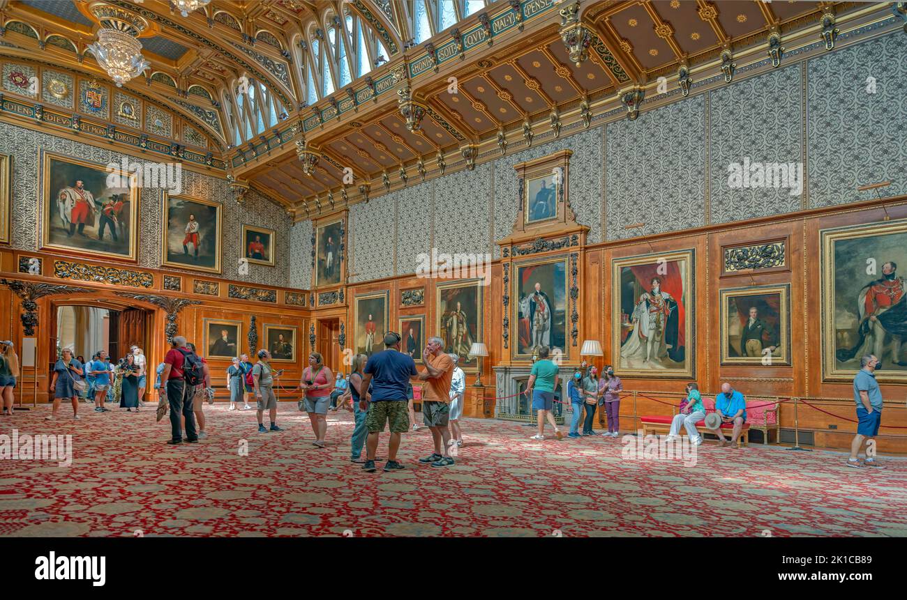Picture Gallery at the Queen's Windsor Castle inside London England ...