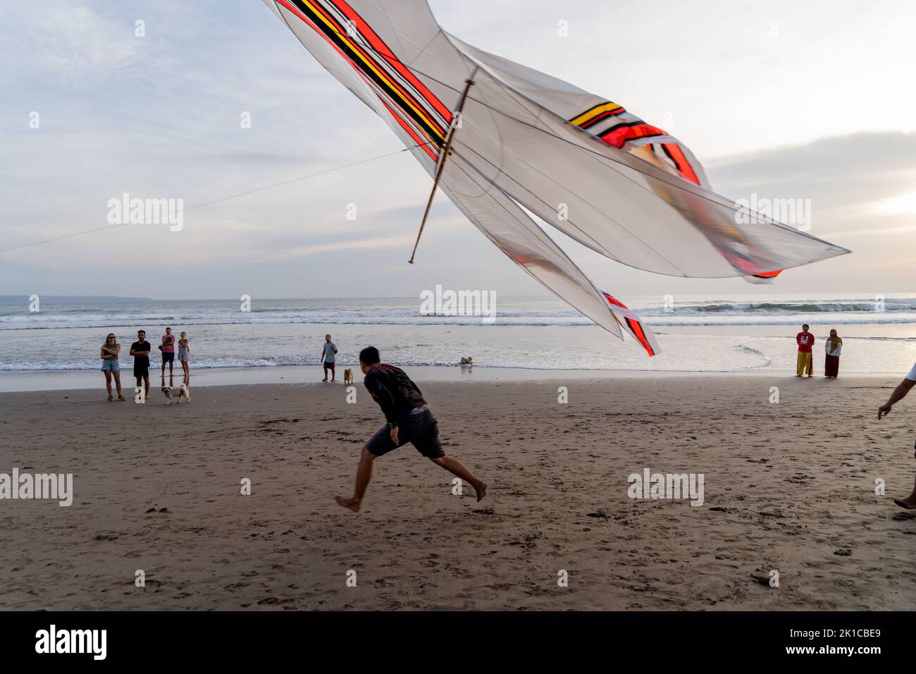 Bali, Indonesia. 17th Sep, 2022. A kite enthusiast launches his 10 ...