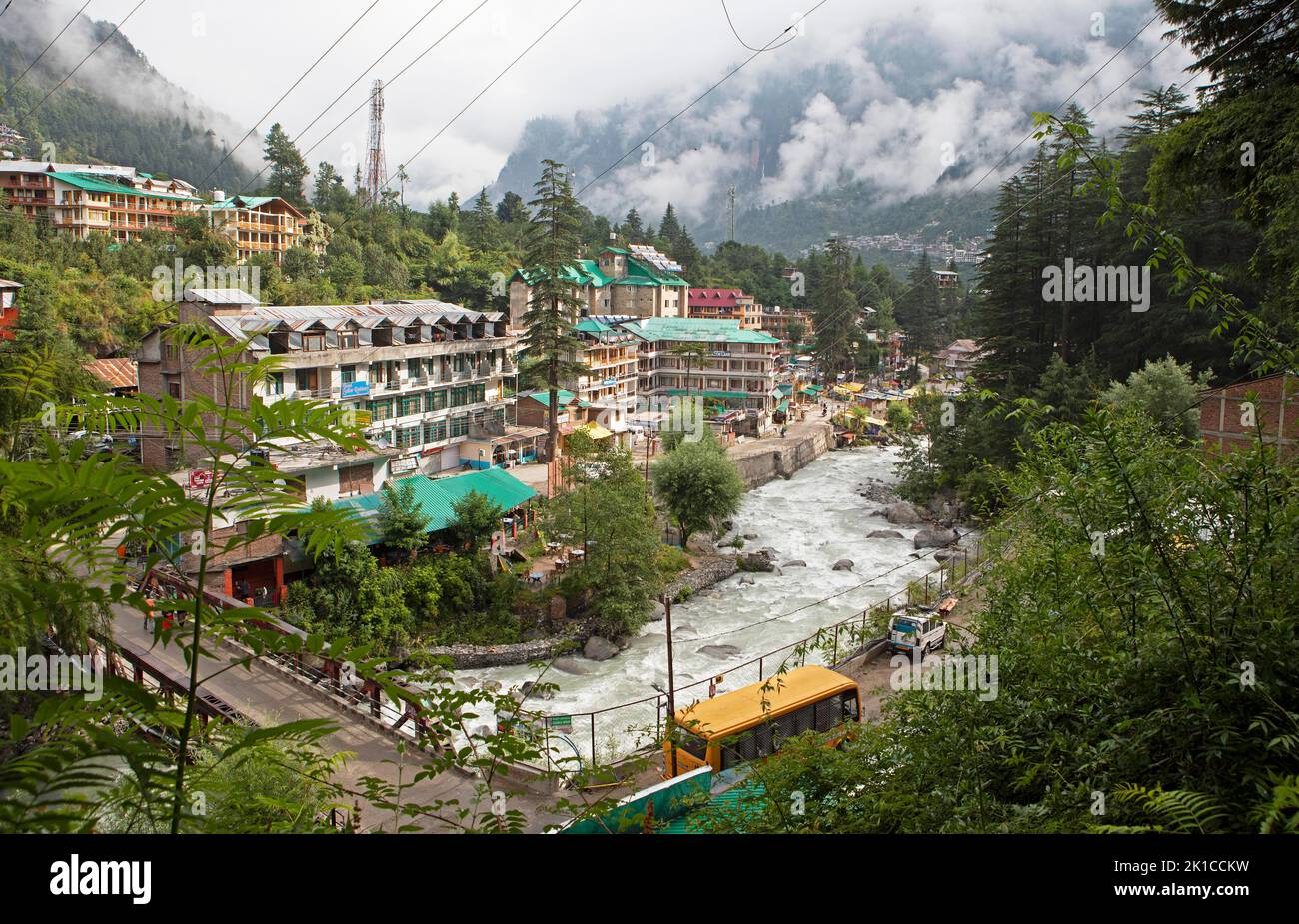 Manali on the Beas River, Himachal Pradesh, India Stock Photo - Alamy