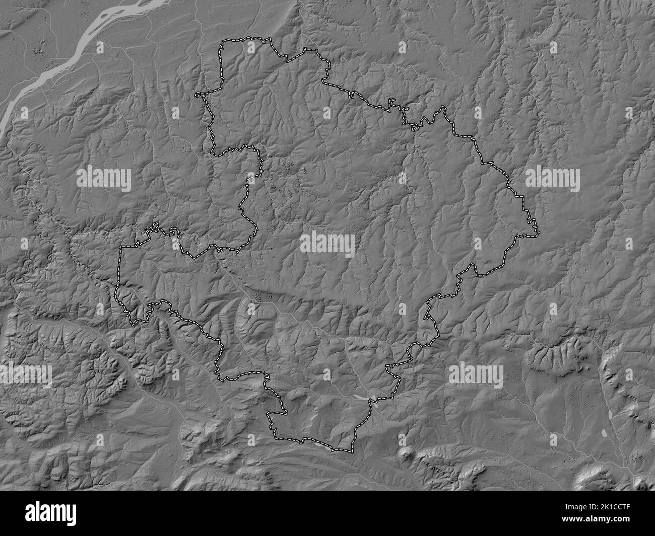 Razgrad, province of Bulgaria. Bilevel elevation map with lakes and ...