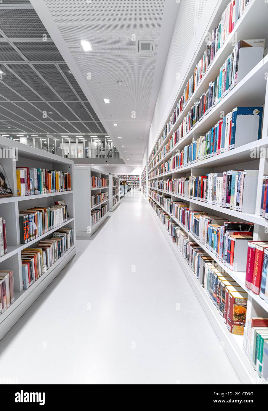 Bookshelves of the Modern Library, Architecture, Stuttgart, Germany ...