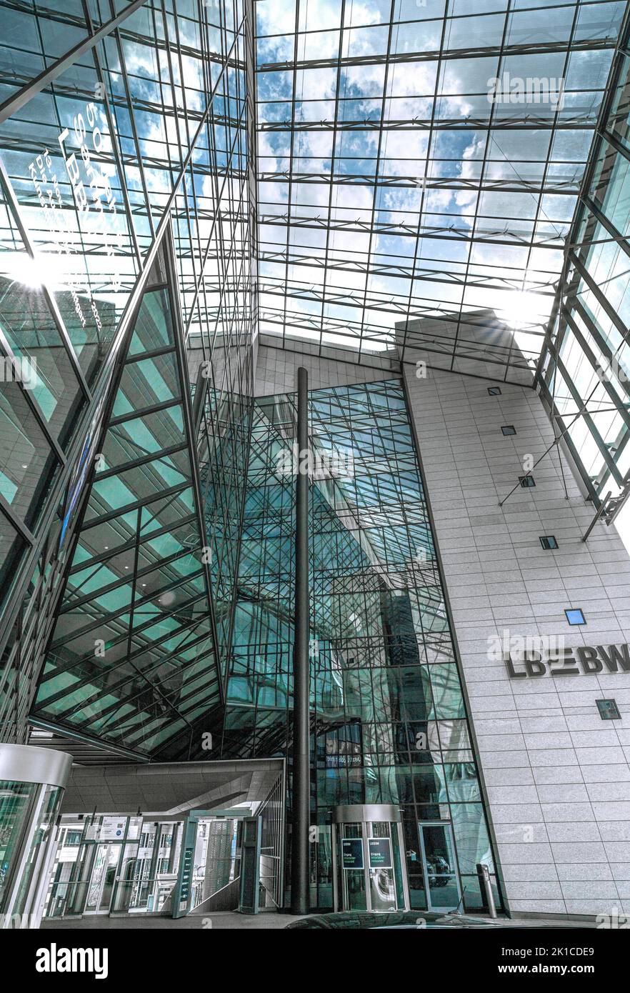 Modern glass building of the LBBW, architecture, skyscraper, Stuttgart ...