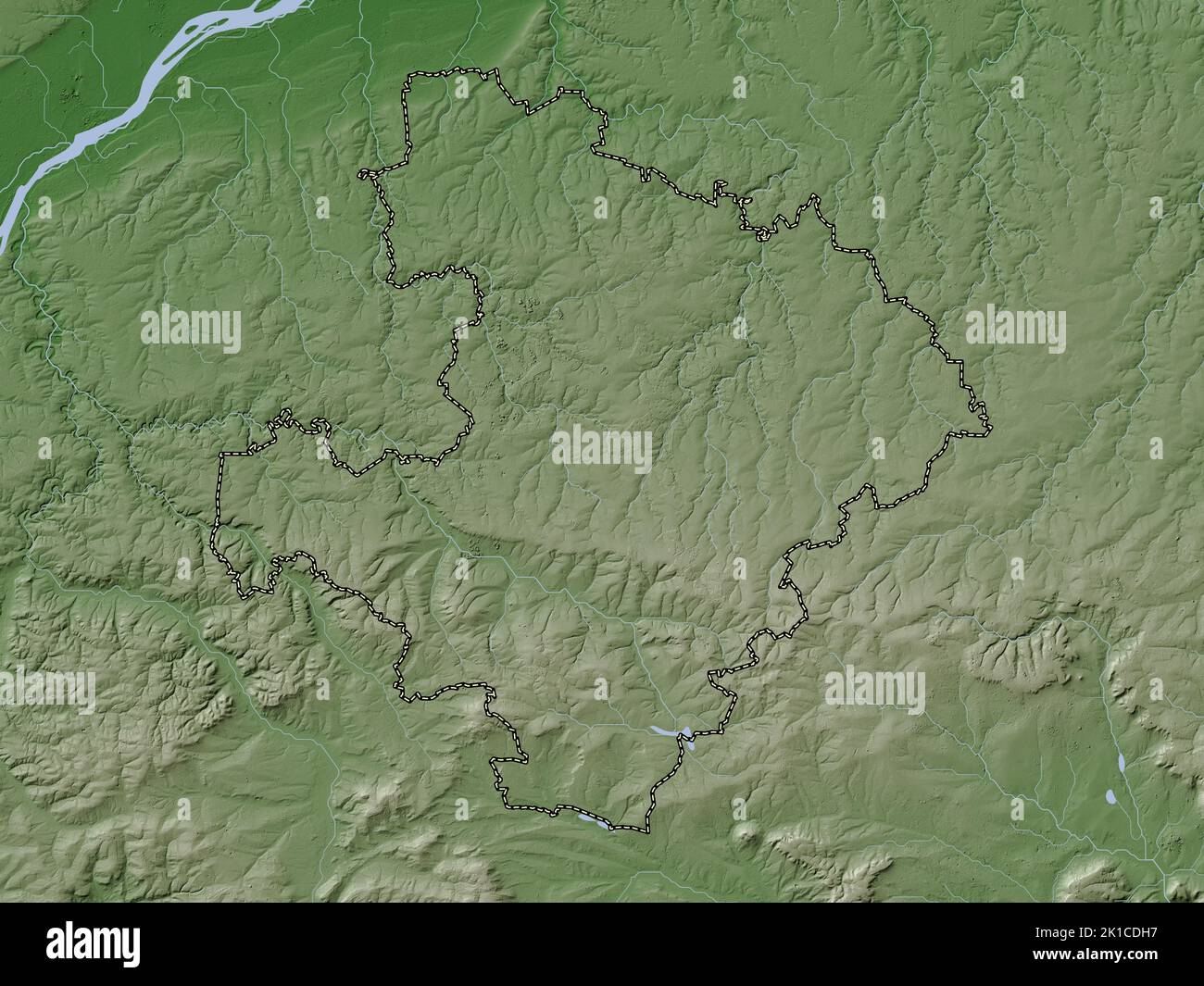 Razgrad, province of Bulgaria. Elevation map colored in wiki style with ...