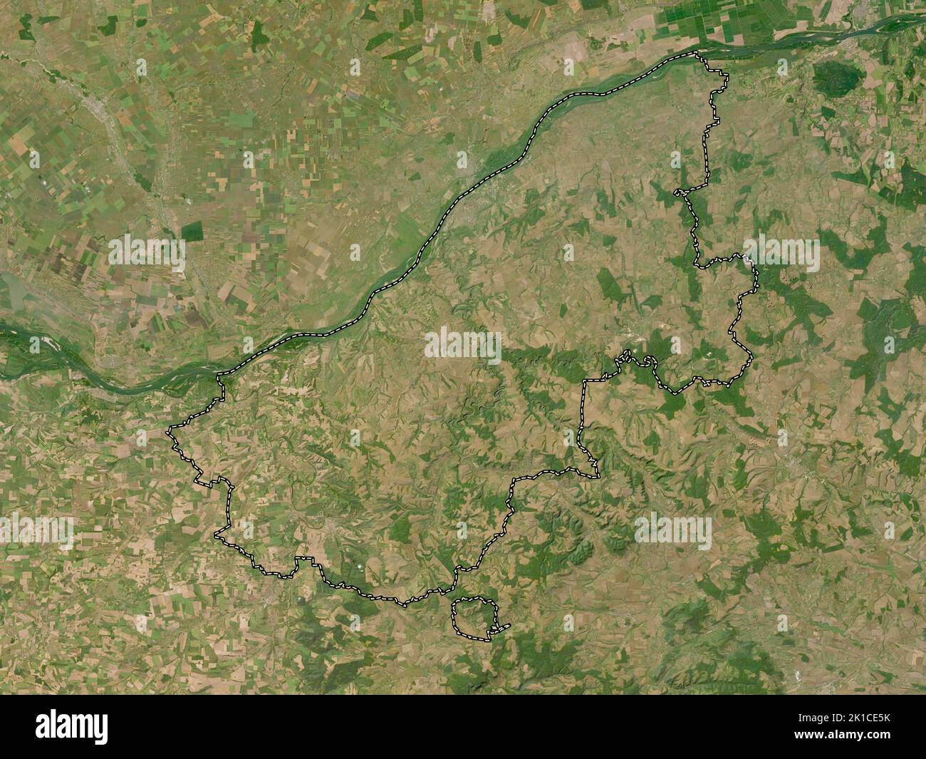 Ruse, province of Bulgaria. Low resolution satellite map Stock Photo ...