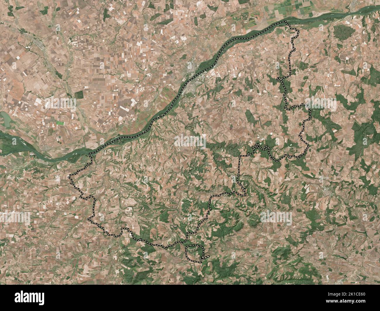 Ruse, province of Bulgaria. High resolution satellite map Stock Photo ...
