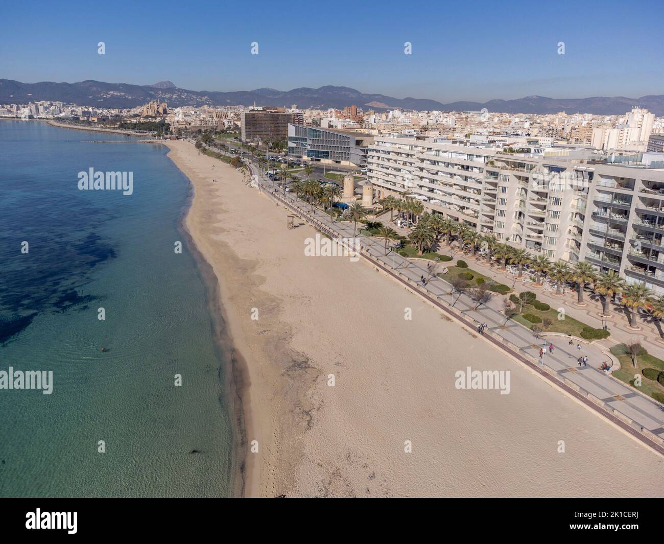 apartment building on the seafront, Es Molinar, Palma, Mallorca, Spain ...